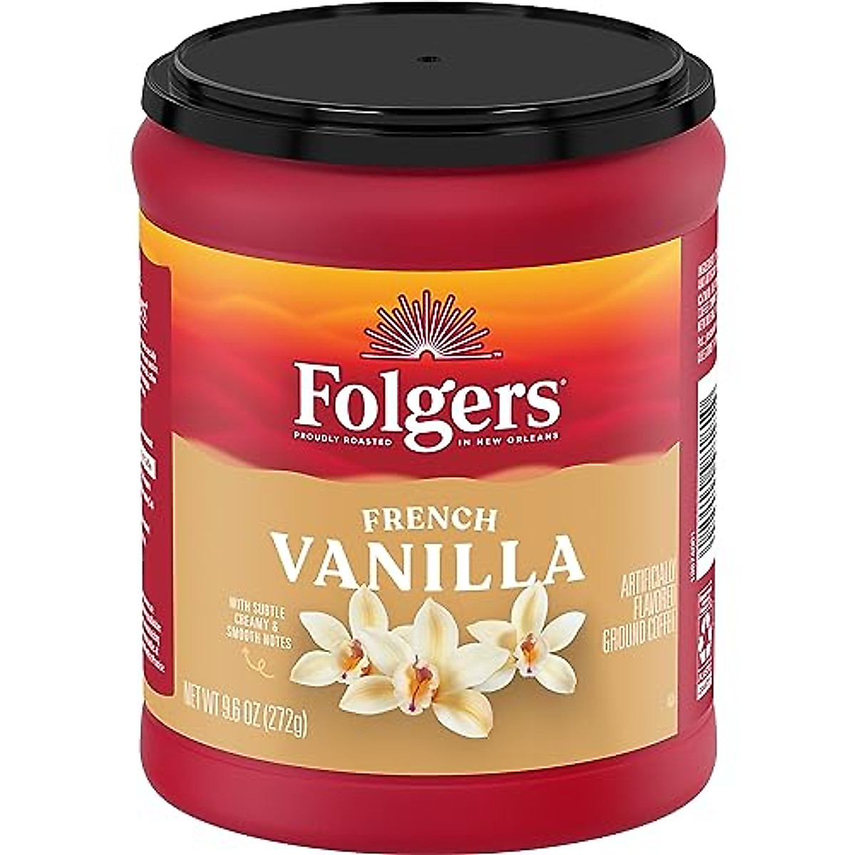 Folgers French Vanilla Flavored Ground Coffee, 9.6 Ounce