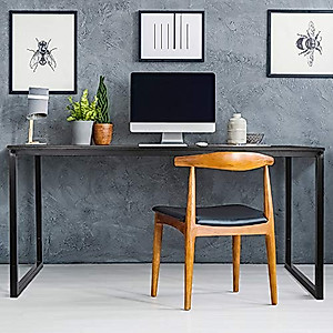 ZENY Computer Desk,55 Inch Office Desk Gaming Desk Writing Desk, Modern Simple Desk PC Laptop Study Student Table (Black, 55 inch)