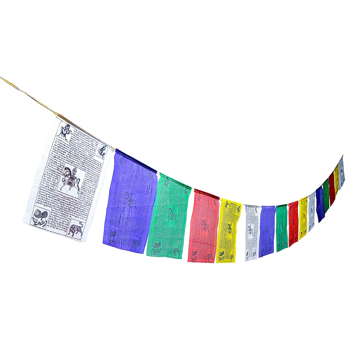Cosynee Handmade Tibetan Buddhist Prayer Flag, Handmade Tibetan Affirmation Prayer Flags, Himalayan Flags (set of 2)
