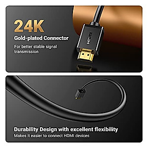 UGREEN HDMI Extension Cable 4K HDMI Extender Male to Female Adapter Cord Compatible with Roku TV Stick PS5 PS4 Xbox Laptop PC Nintendo Switch Blu Ray Player Google Chromecast Wii U HDTV 1.5FT