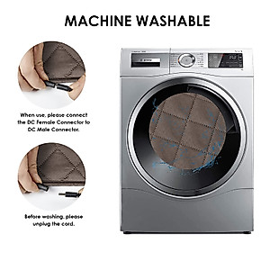 STONECREST Heated Seat Cushion Pad, Breathable Comfort Universal Seat Covers, Seat Protectors (Faux Leather, 12V-Fawn Grey)