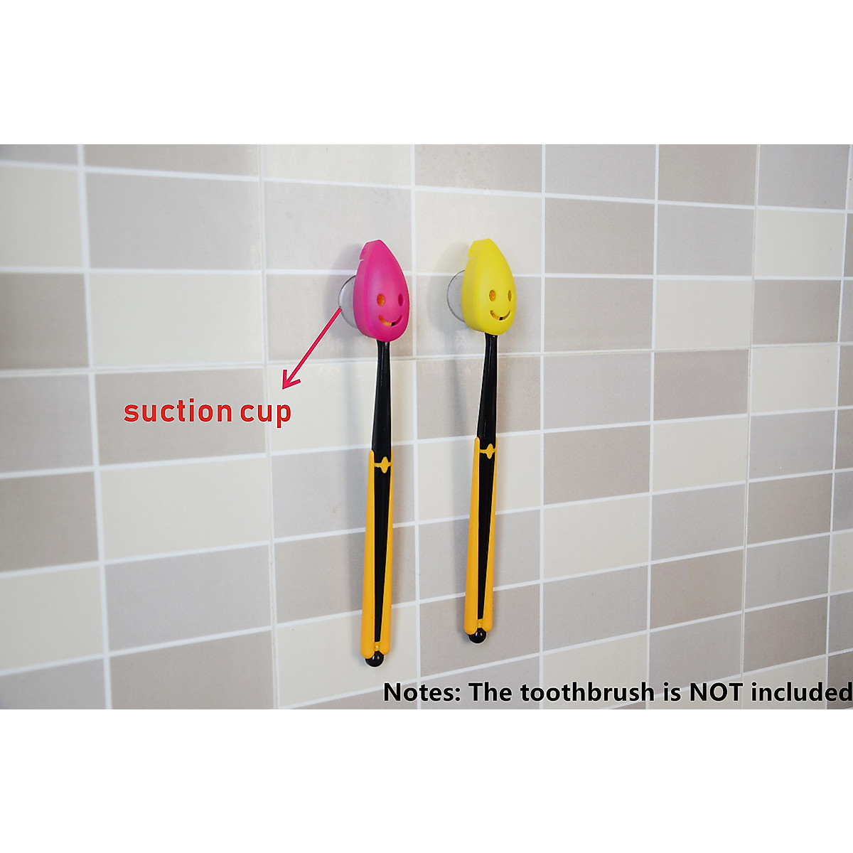 Excelity Set of 4 Travel Toothbrush Head Cover Cap with Suction Cup