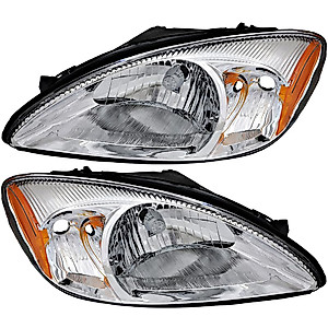 JP Auto Headlight Compatible With Ford Taurus 2000 2001 2002 2003 2004 2005 2006 2007 Driver Left And Passenger Right Side Pair Set Headlamp