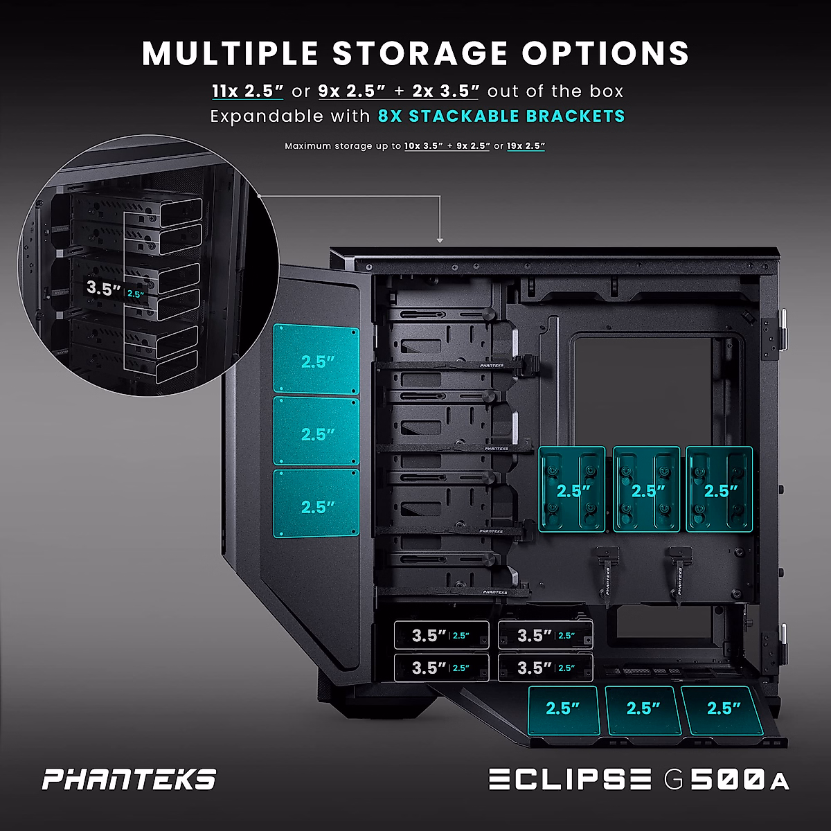 Phanteks Eclipse G500A Performance Mid Tower Case, Black