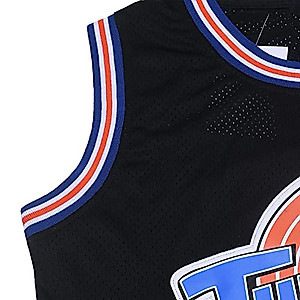 TUEIKGU #2 D Duck Space Movie Basketball Jersey for Men 90s Hip hop Clothing for Party (Black, Large)