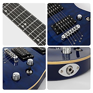 Electric guitar beginners beginners adult practice electric guitar advanced performance set professional grade-D170 (Blue)