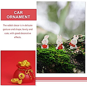 Didiseaon Mini Resin Rabbit Figurines 8pcs Rabbit Decorative Ornaments Resin Top Hat Cartoon Cartoon Rabbit Figurines