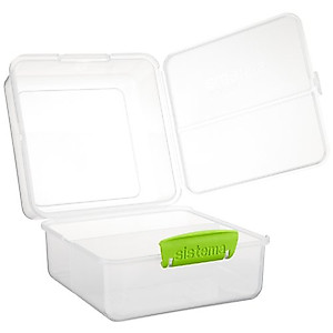 Sistema To Go Collection Lunch Cube Compact Food Storage Container, 5.9 Cup, Color Varies | Great for Meal Prep | BPA Free, Reusable