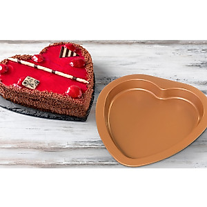 Eternal Living Copper Nonstick Bakeware Set (Heart Cake Pan and Cookie Sheet, 2 Piece)