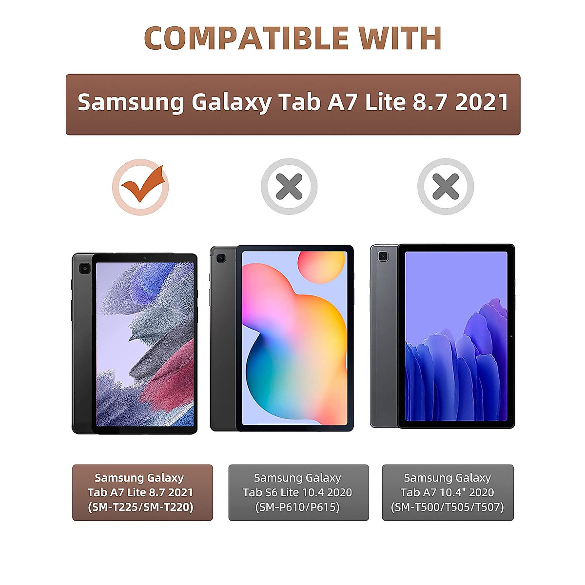 MoKo Case Fits Samsung Galaxy Tab A7 Lite 8.7" 2021 (SM-T225/T220/T227), Slim Lightweight Smart Case Trifold Stand Case with Soft TPU Translucent Frosted Back Shell for Galaxy Tab A7 Lite, Rose Gold