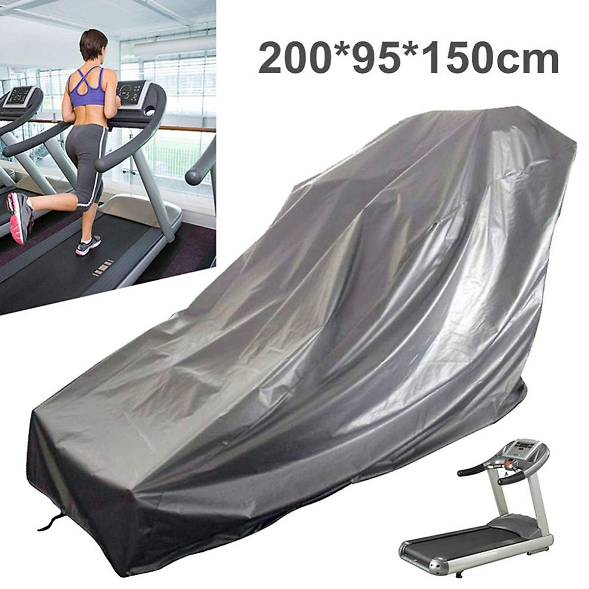 Waterproof Rain Cover Protective Cover Treadmill Cover for Outdoor Running Machine Home Courtyard Grey