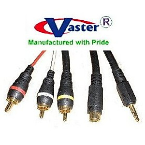 VasterCable, 6 Ft S-Video Composite AV Cable with Chip Support LCD Plasma HDTV