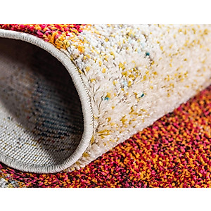 Unique Loom Positano Collection Coastal Modern Abstract Oceanic Rust Red Area Rug (9' x 12')