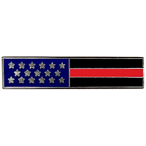 U.S. Flag Lapel Pin, Enameled & Plated, 2 Clutch Backs, 1-3/4x3/8" Regular/Clutch Back Blue Line 1-3/4 x 3/8"