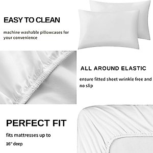 zcsm Fall Decor Sheets Full Size Sheet Sets - Autumn Bed Sheets, Soft Microfiber & Deep Pocket & Wrinkle Free Patterned Bedding Sheets & Pillowcases, 1 Fitted Sheet, 1 Flat Sheet, 2 Pillow Cases