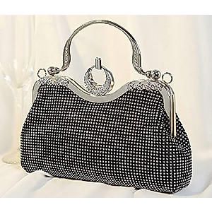 Women's Evening Clutch Purse Retro Crystal Tote Bag Wedding Party Glitter Purse Evening Handbags