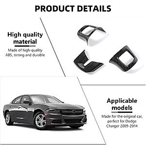 RAZPOY Steering Wheel Trim, Steering Wheel Cover Interior Decoration Accessories Compatible with 2009-2014 Dodge Challenger/Charger/War Horse/Durango//Dart/Journey Coolway 2013-2022 (Carbon Fiber)