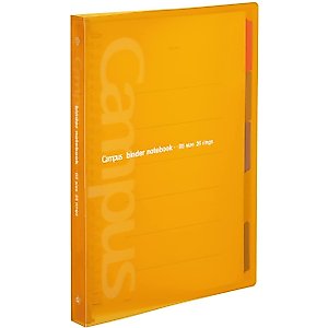 Kokuyo Campus Slide Binder with 5 Tab Dividers, Middle Type, B5, 26 Holes, Up to 100 Sheets, Orange, Japan Import (RU-P333NYR)