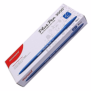 Monami Plus 3000 Office Sign Pen Felt Tip Water Based Ink Color Pen Complete Red,Blue,Black Dozen Box