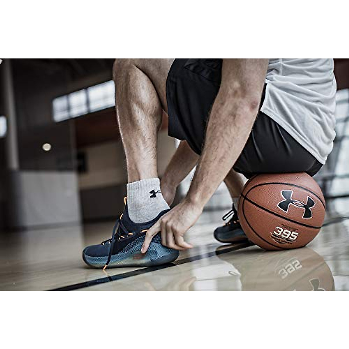 Under Armour Adult Training Cotton Quarter Socks, Multipairs , Black (6-Pairs) , Large