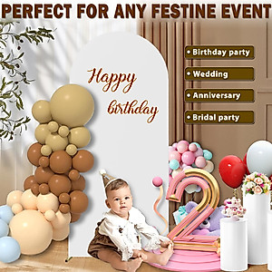6FT 5FT 4FT Wedding Spandex Arch Backdrop Cover: Round Top Fitted Chiara Arch Stretchy Backdrop Stand Covers for Wedding Party Birthday Shower Reception Bridal Shower Decoration