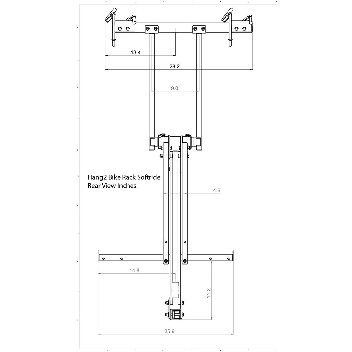 Softride Hang2, 2-Bike Hitch Mounted Rack for 2" and 1.25”, Swings Down with Bicycles Loaded, Allows Trunk, Hatch, or Tailgate Access. Cars, SUVs, Vans, or Trucks (27041)