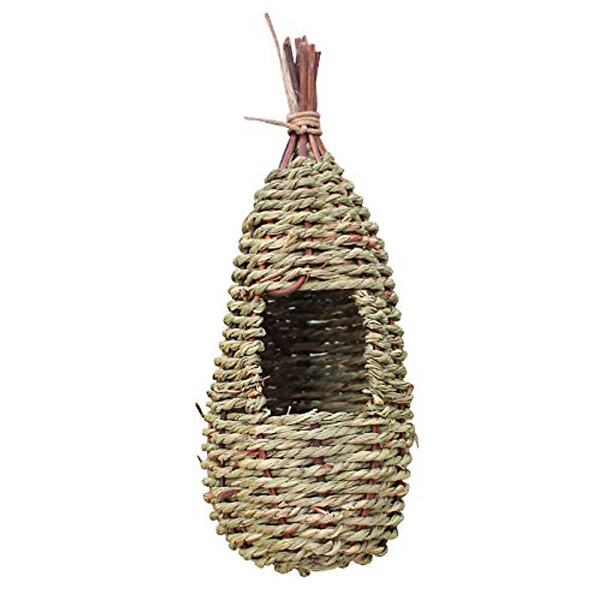 NC Hand-Woven Pet Bird Nest Hut Cage Feeder Parrot Parakeet Toy House Natural Outdoor