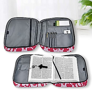 QTKJ Bible Covers for Women, Carrying Book Cover Case with Handle and Zippered Pocket Bible Cover for Mom Ladies Teens Girls (017)