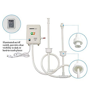 YUEWO Bottle Water Dispenser Pump System 20ft with 110V AC US Plug for 5 Gallon Bottle, 5 Gallon Water Jug, Single & Double Tube (Double Tube)