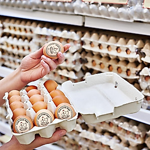 Fuutreo 1000 Pcs Farm Fresh Eggs Carton Labels 1.5 Inch Round Self Adhesive Eggs Stickers for Chicken Quail Duck(Farm Fresh Eggs)