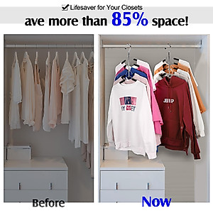 Ripeng 8 Pcs Multi Layer Clothes Hangers 5 in 1 Sweater Shirt Hanger for Shirts Space Saving Anti Slip Metal Heavy Duty Stainless Steel Blouse Tree Hangers for Suit Closet Organizer and Storage, Black