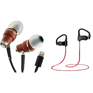 Symphonized on MFI Earbuds for iPhone + PWR Wireless Neckband Bluetooth Headphones Bundle