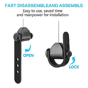 VR Cable Management(6 Packs) Retractable Ceiling Pulley System for Oculus Rift/Rift S/HTC Vive/Vive Pro Data Charging Wire for Quest2/Quest/GO/Valve Index VR Accessories (Black)