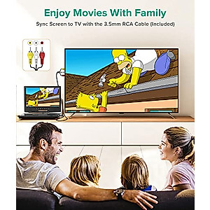 WONNIE 12.5" Portable DVD Player Car Headrest Video Players with 10.5" Swivel Screen, Car Headrest Holder, 5-Hours Rechargeable Battery, Regions Free, Support USB/SD Card/Sync TV