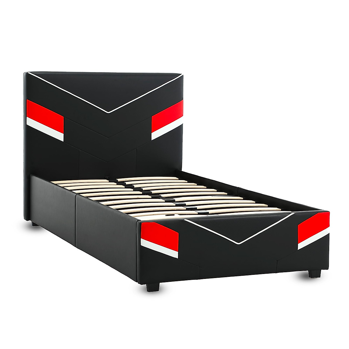 X Rocker Orion eSports Twin Gaming Bed, Black Faux Leather, Durable Frame and Padded Headboard