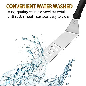 Griddle Spatula Heavy Duty Flat Top Grill Accessory Tool Kit with Griddle Spatula Chopper Scraper Tong Blackstone Cleaning Tool Accessories 10 Pcs