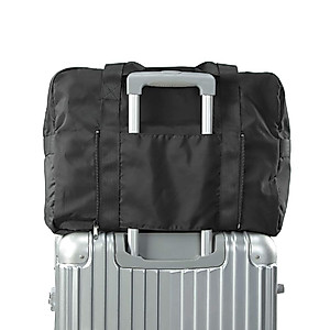 VanFn Foldable Travel Duffel Bag, Sports Duffels Gym Bag, Rainproof Nylon Totes, Sports Shoulder Handbag, Lightweight Duffle Bags For Women & Men, Outdoor Weekend Bag, P.Travel Series (Black)