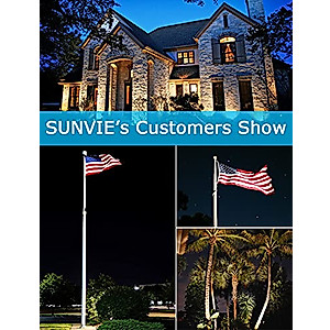 SUNVIE 30W Spot Lights Outdoor LED Spotlight 120V 3000LM Ultra Bright Flag Pole Light with Metal Stake, Warm White Flood Light Landscape Lighting for Yard Flag Tree Garden, 6 FT Cord with Plug, 2 Pack