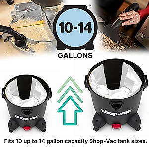 Shop-Vac 9066233, Disposable Collection Filter Bags, Fits 10-14 Gallon Tanks, White, Vacuum Filter Bags, Dry Pick Up Only, (3 Pack)