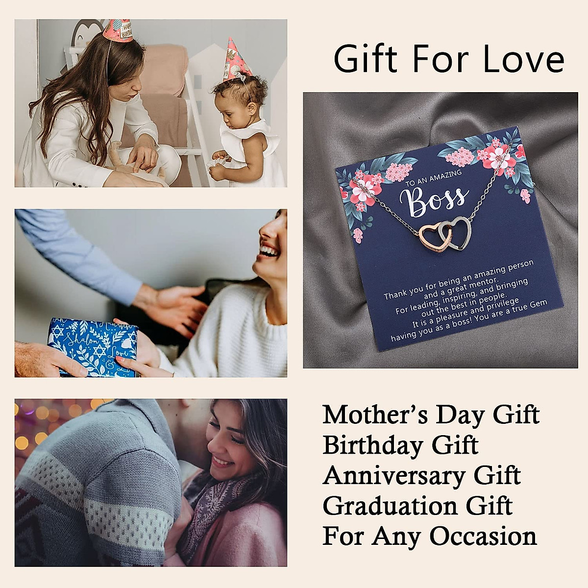 Boss Necklace Best Boss Ever Gift For Boss Female Thank You Boss Gift Manager Supervisor Gift Boss's Day Gift (TO AN AMAZING Boss)