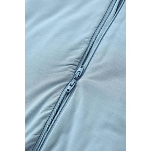 Unisex Baby Toddler Sleep Sack 1.0 TOG Viscose from Bamboo Sleeping Bag Infant Boys Girls Wearable Blankets with Legs (Dusty Blue, 6-18M)