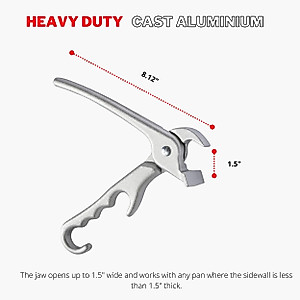Vollrath Pizza Pan Gripper, 8 Inch Cast Aluminum, Pizza Pans Grabber, Iron Tray Holder, Oven Gripper Clips, Camping Pot Lifter, Baking Tool and Kitchen