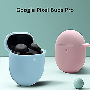 LiZHi for Google Pixel Buds Pro Case Cover 2022, Soft Silicone Skin Cover Shock-Absorbing Protective Case with Keychain for New Google Pixel Buds Pro Case, Black