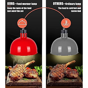 Food Heat Lamp Telescopic Lamp Food Warmer Lamp Hanging Barbecue Heating Chandelier Bulb Suitable for Kitchen,Restaurant,Blue