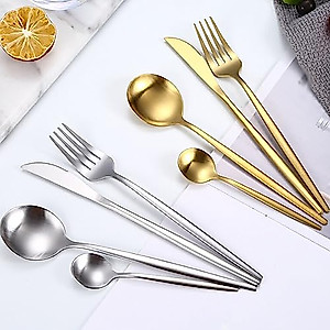 4pcs Tableware Stainless Steel Knife Fork And Spoon Set For Restaurant Kitchen Home Party Wedding Cutlery Set (2 Colors)