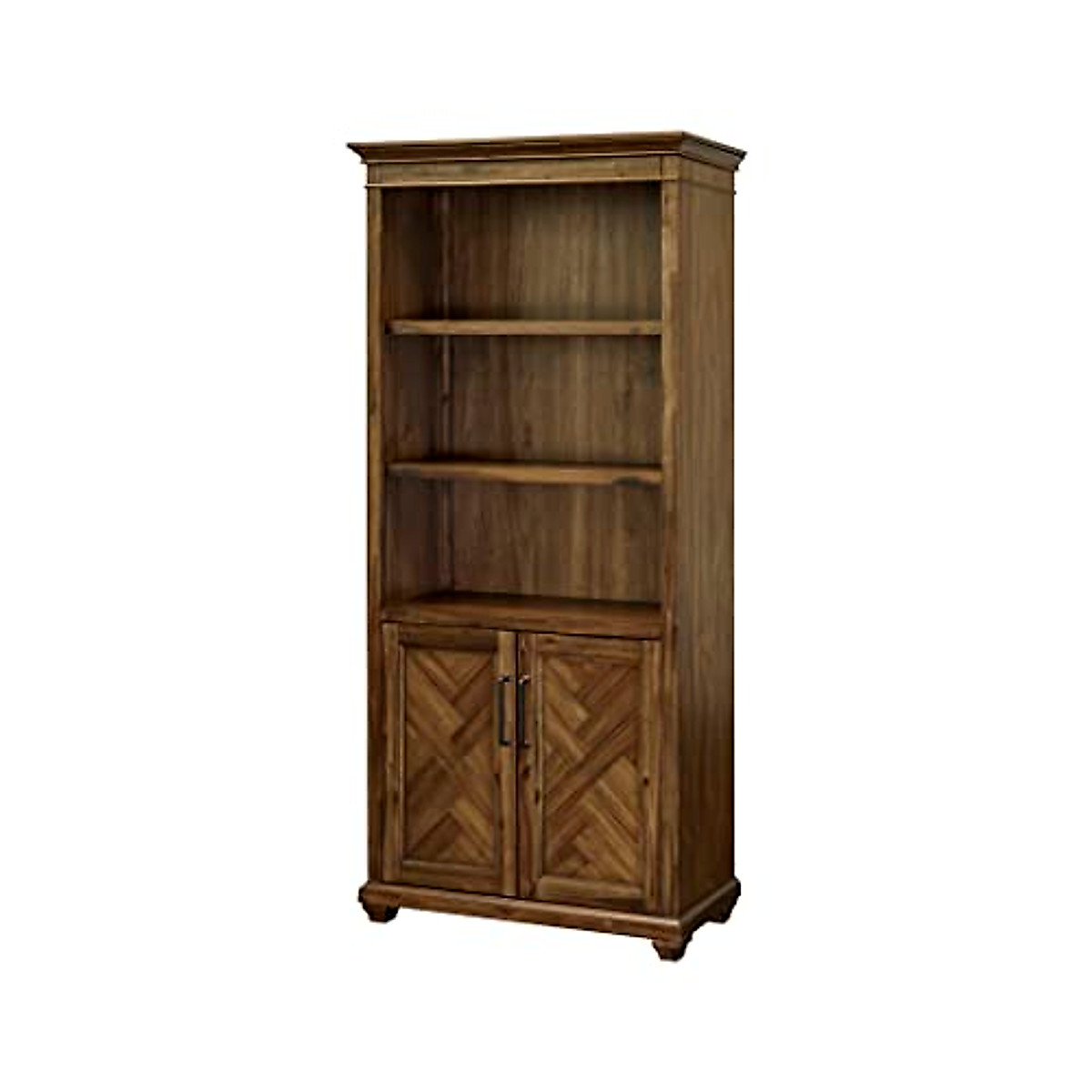 Martin Furniture Traditional Wood Doors, Office Shelving, Storage Cabinet, Fully Assembled, Brown Bookcase
