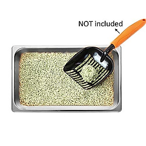 Kichwit Stainless Steel Cat Litter Box, Metal Litter Pan for Cat, Non Stick Smooth Surface, 21.1" L x 13.1" W x 6" H