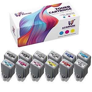 AZ SUPPLIES Compatible Ink Cartridge Replacement for Canon PFI-1000, PB,MB,C,M,Y,R,PM,GY,PC,CO,PG,B, 12 Pack