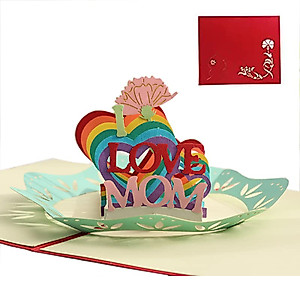 Paper Spiritz 3D Pop Up Card for Mom, 3D Gift Card for Birthday, Happy Birthday Pop Up Card for Mom, Greeting Card for Mother's Day and Mom's Christmas Gift