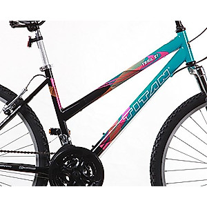 TITAN Trail 21-speed Suspension Women's Mountain Bike, 17-Inch Frame, Black and Teal